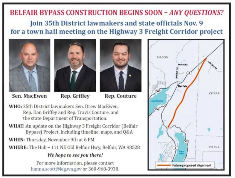 Belfair Bypass is subject of Thursday town hall meeting - Drew MacEwen